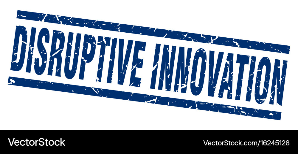 Square grunge blue disruptive innovation stamp Vector Image