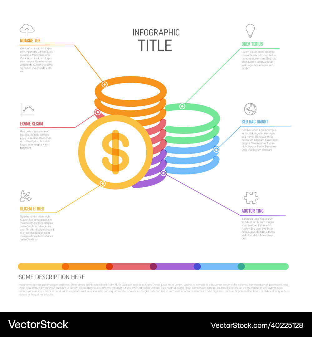 Thick line money funds multipurpose infographic Vector Image
