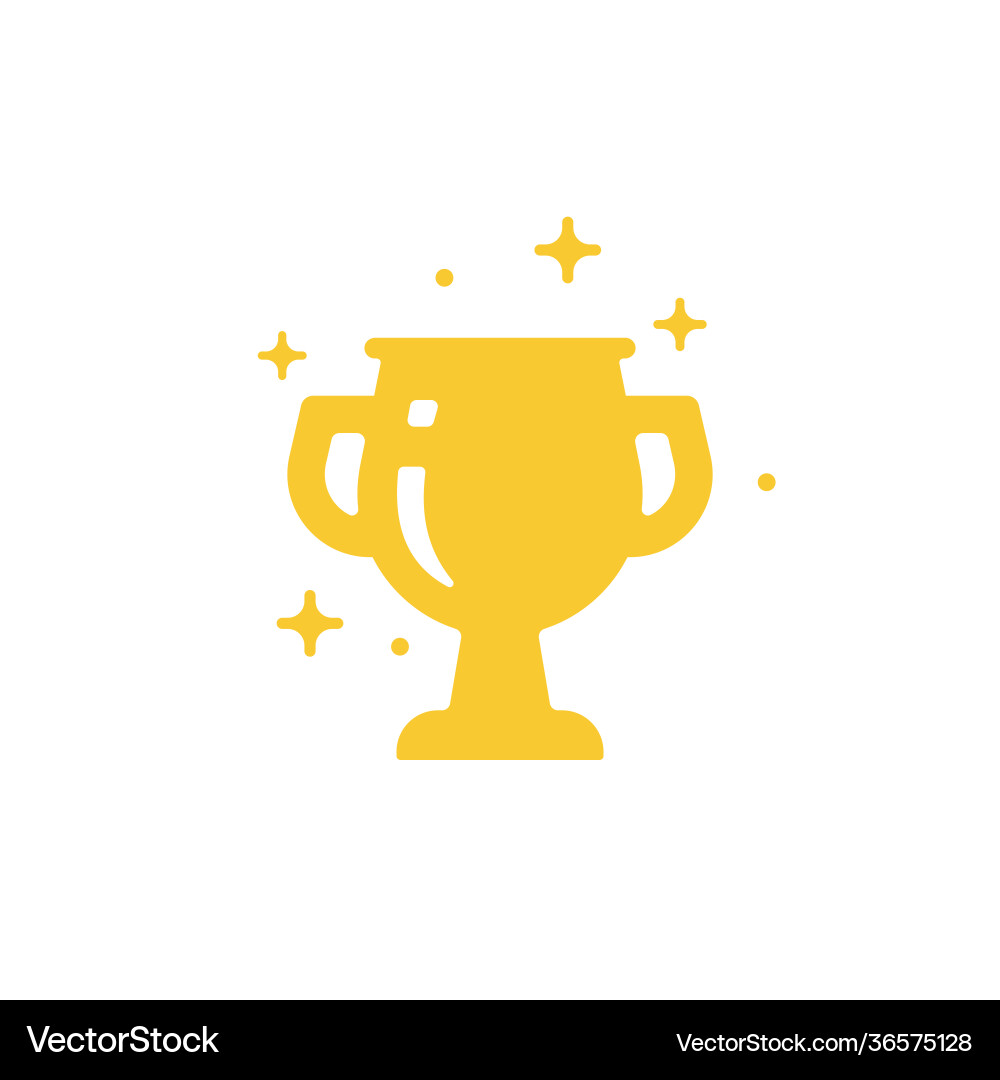 Winner cup trophy prize symbol web icon logo Vector Image