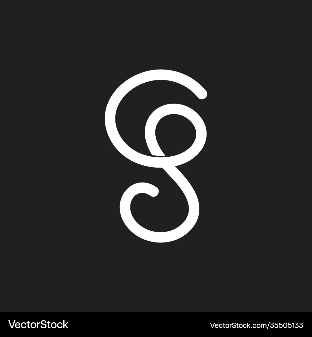 Abstract letter gs simple line art logo Royalty Free Vector
