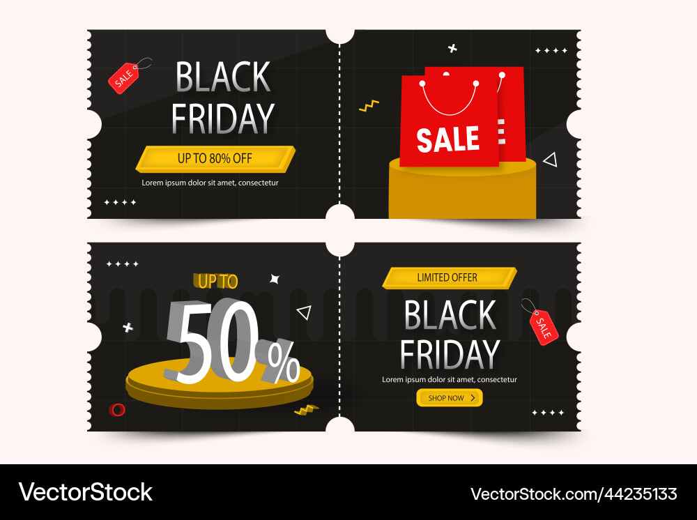 Black Friday Voucher Coupon Template Royalty Free Vector