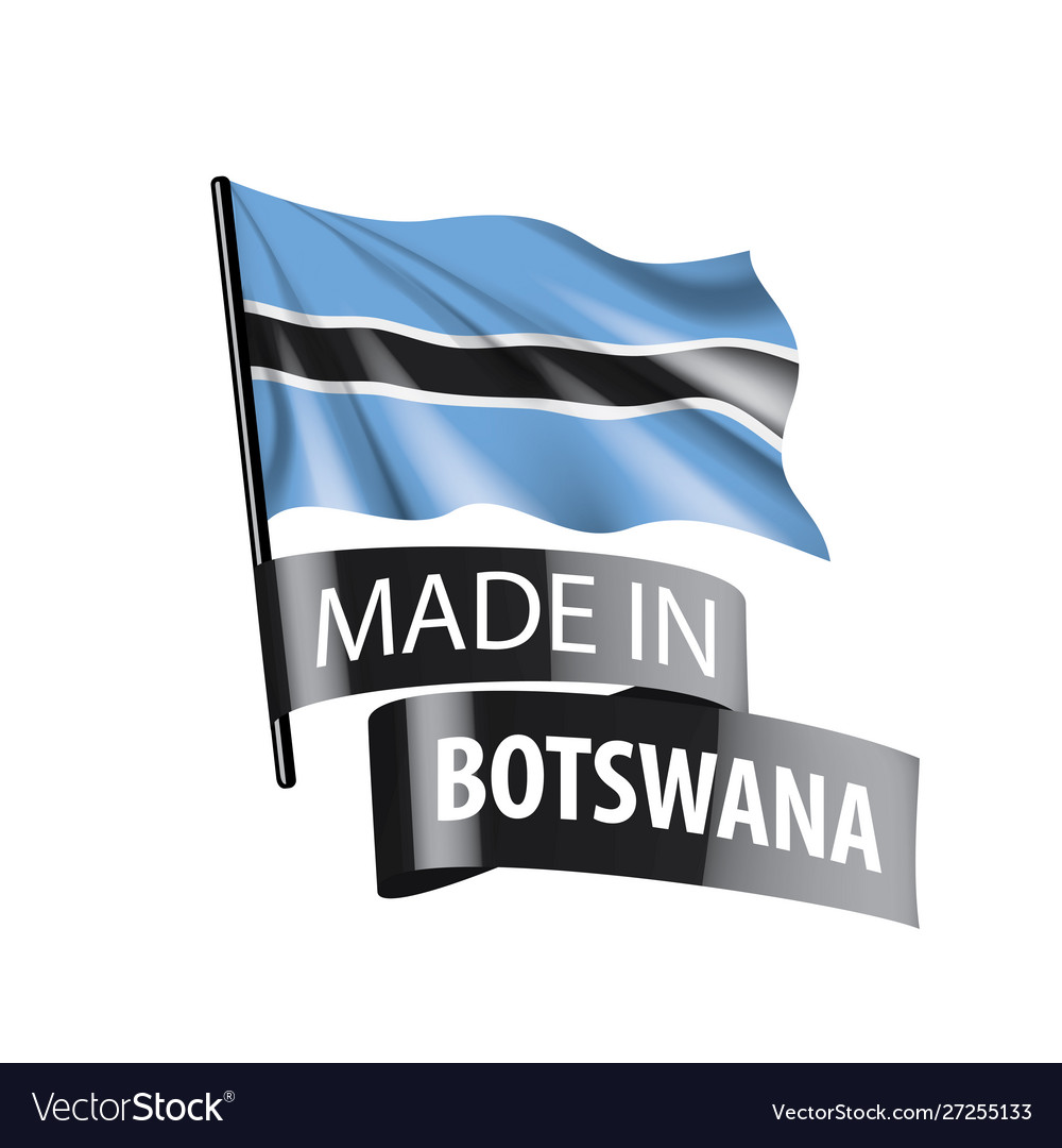 Botswana flag on a white Royalty Free Vector Image