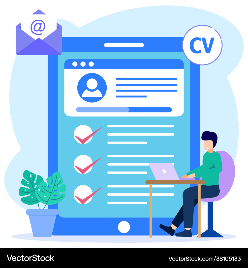 Graphic cartoon character job interview Royalty Free Vector