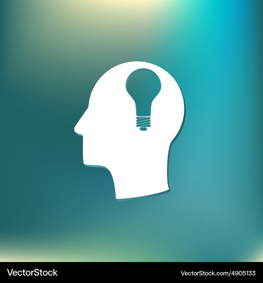 Icon head think silhouette man and his mind about Vector Image