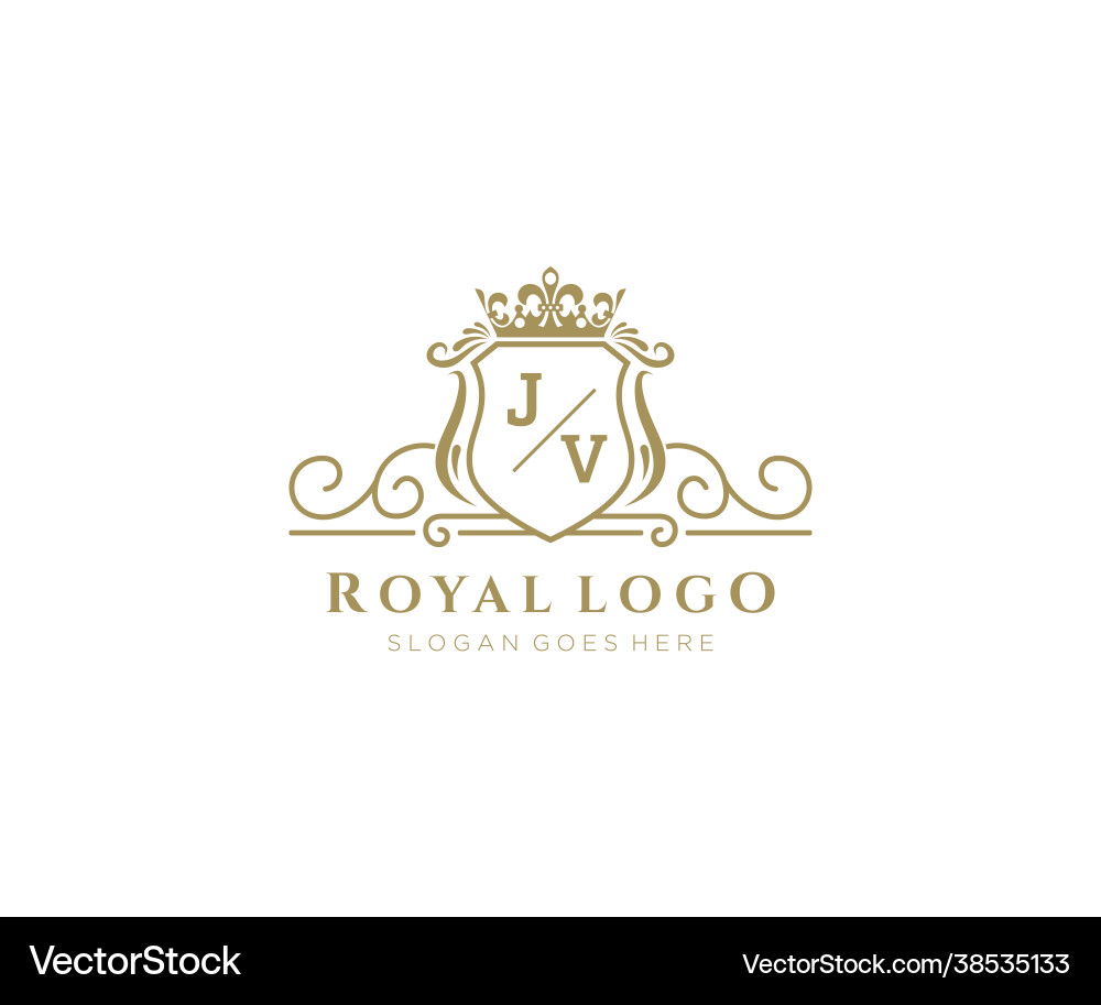 Initial jv letter luxurious brand logo template Vector Image