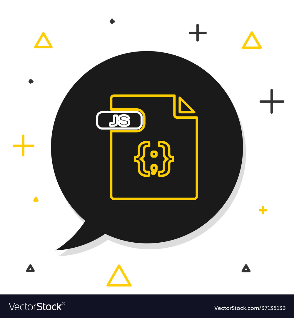 Line Js File Document Download Js Button Icon Vector Image