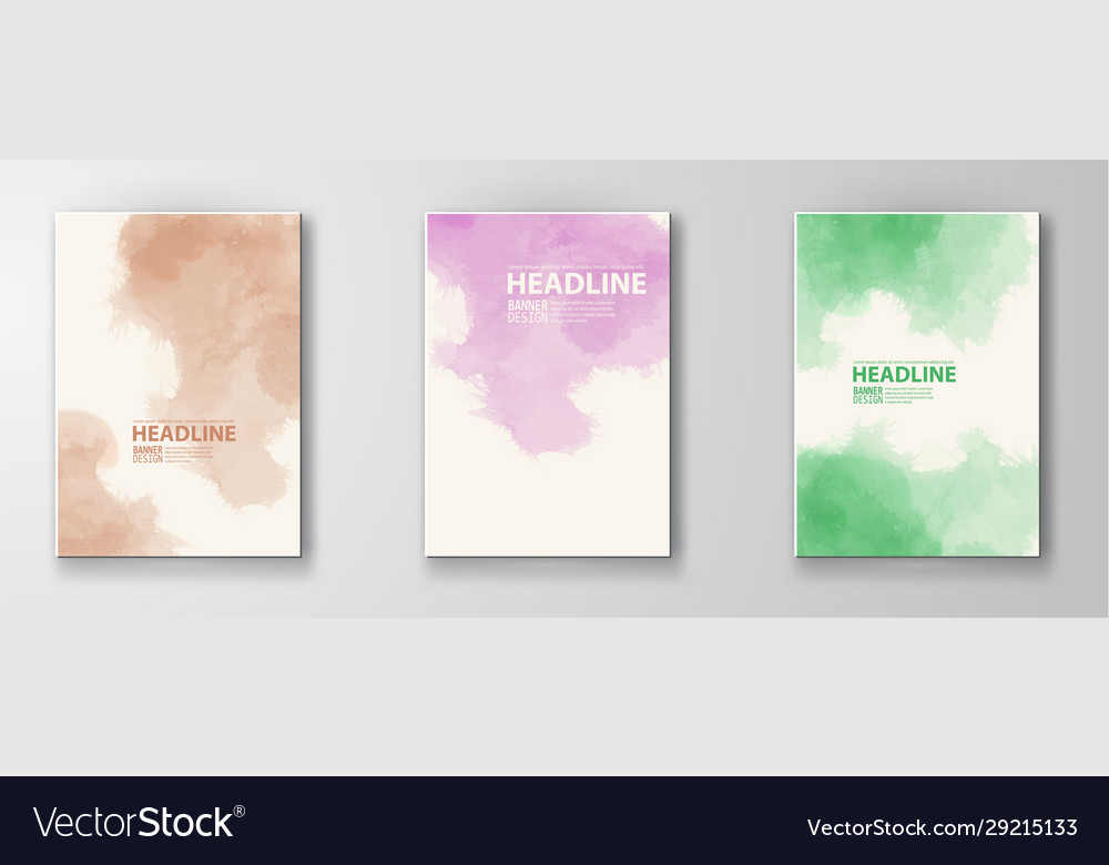Set abstract color watercolor poster Royalty Free Vector