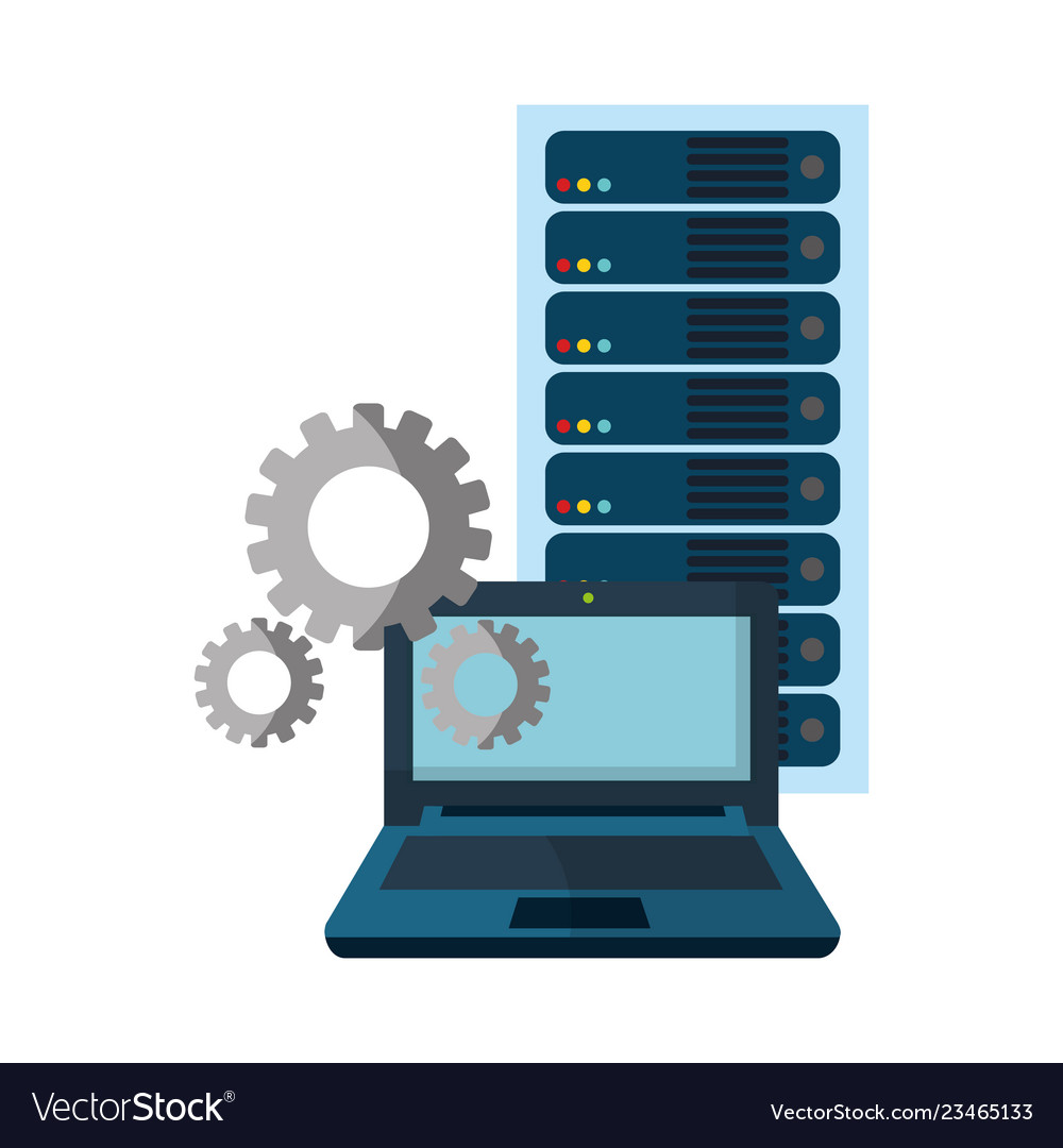 Technology computing support cartoon Royalty Free Vector