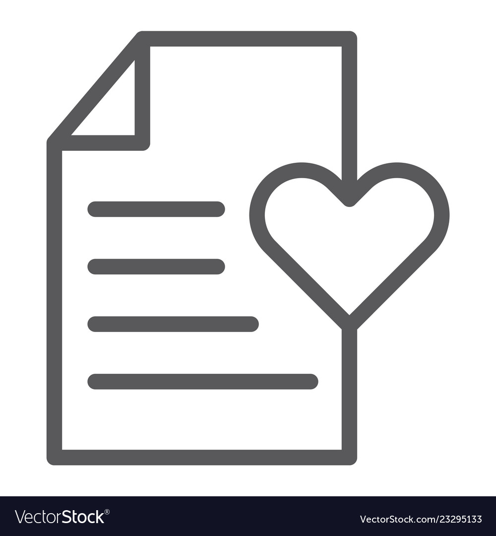 Wish list line icon paper and document checklist Vector Image