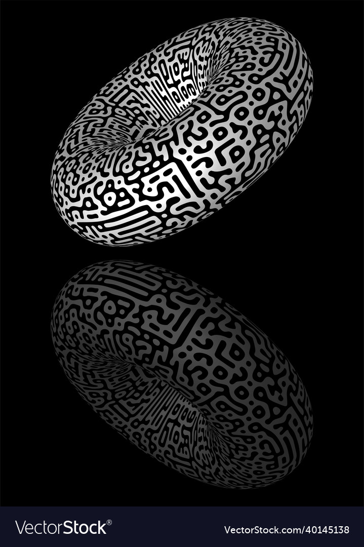 3d realistic volumetric torus with touring pattern