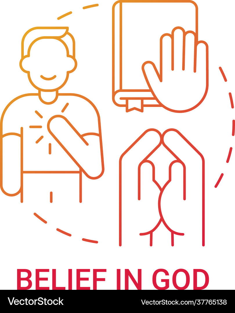 Belief in god concept icon Royalty Free Vector Image