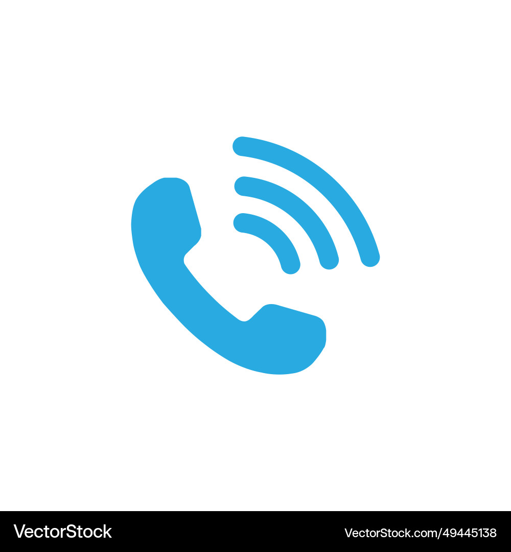 Blue ringing phone icon telephone Royalty Free Vector Image