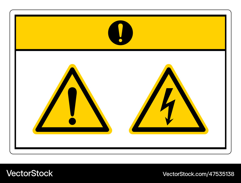 Caution electric shock hazard symbol sign Vector Image