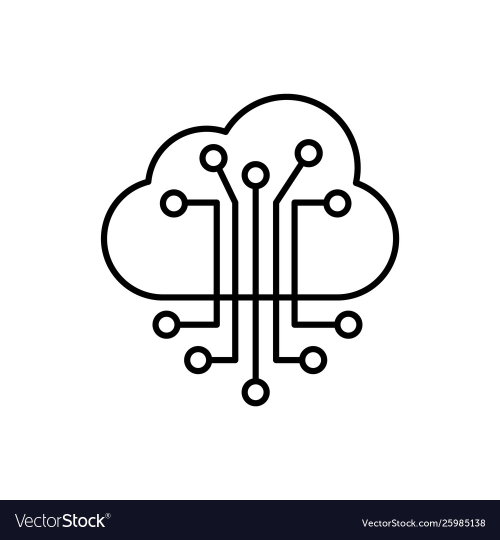 Cloud smart information network icon Royalty Free Vector