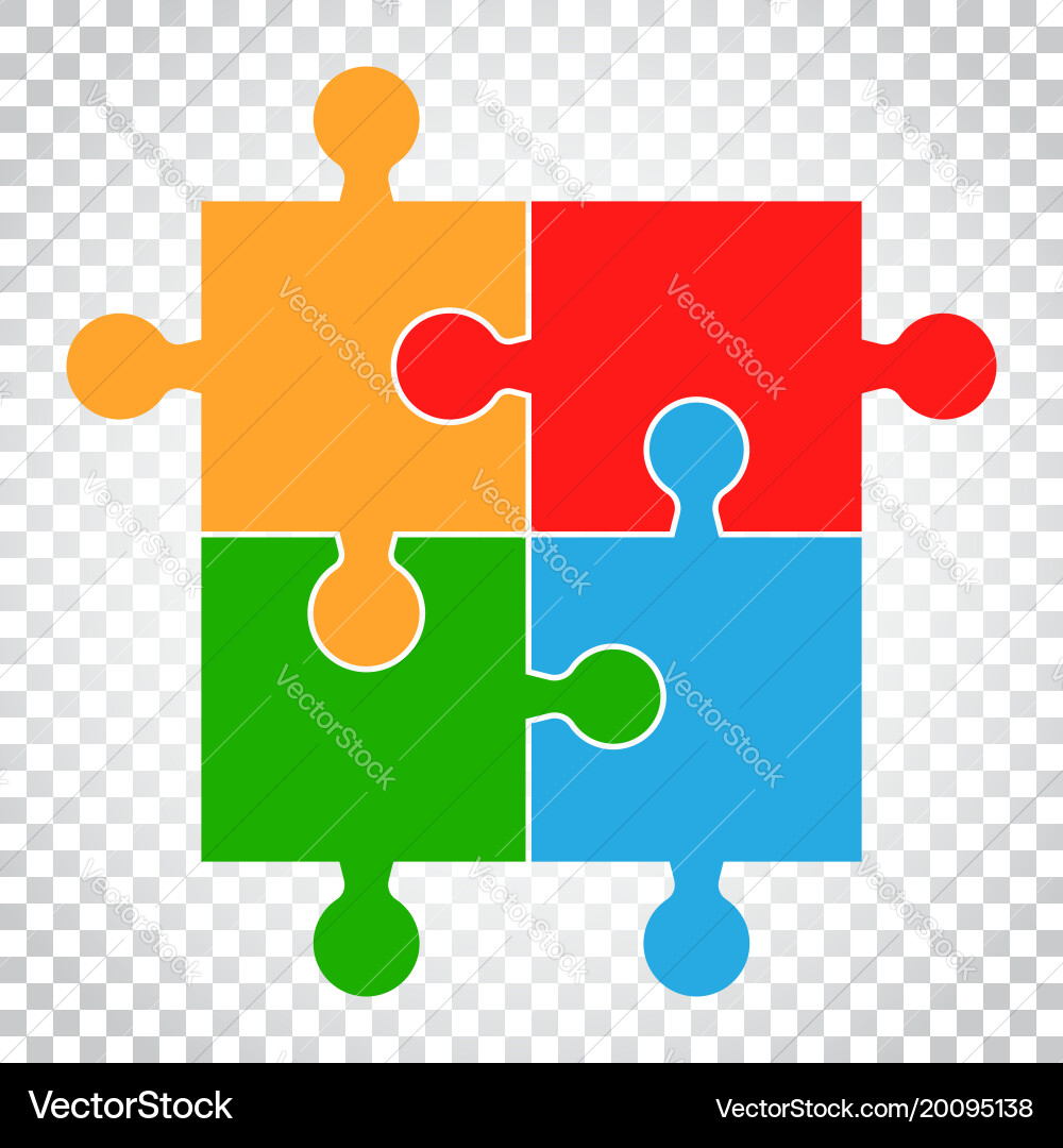 Colorful jigsaw puzzle flat puzzle game simple Vector Image