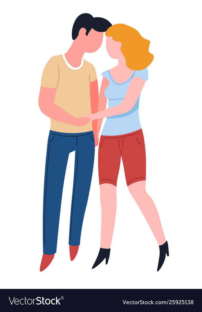 Couple holding hands and walking love Royalty Free Vector