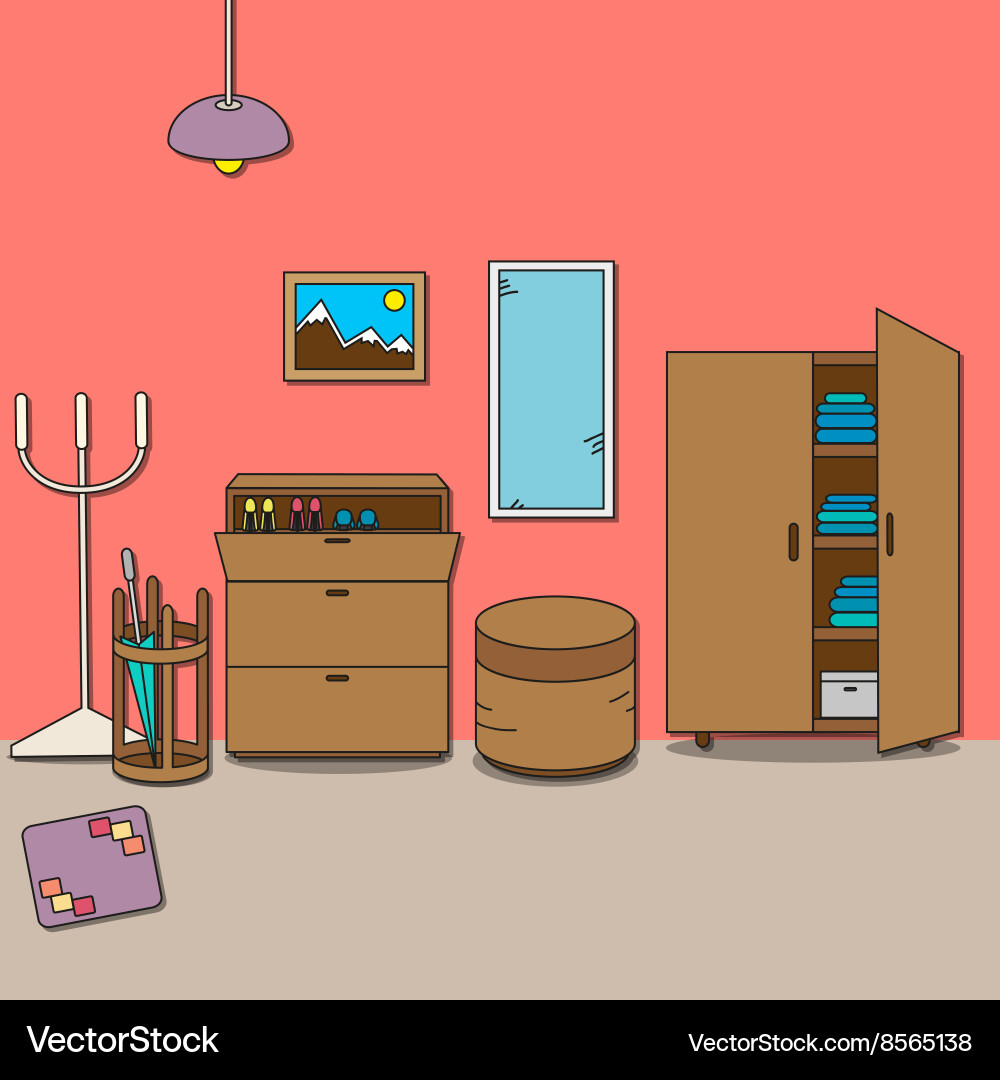 Design of room - hallway Royalty Free Vector Image