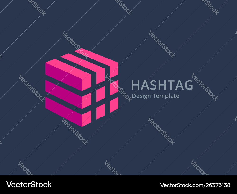 Hashtag symbol logo icon design template elements Vector Image