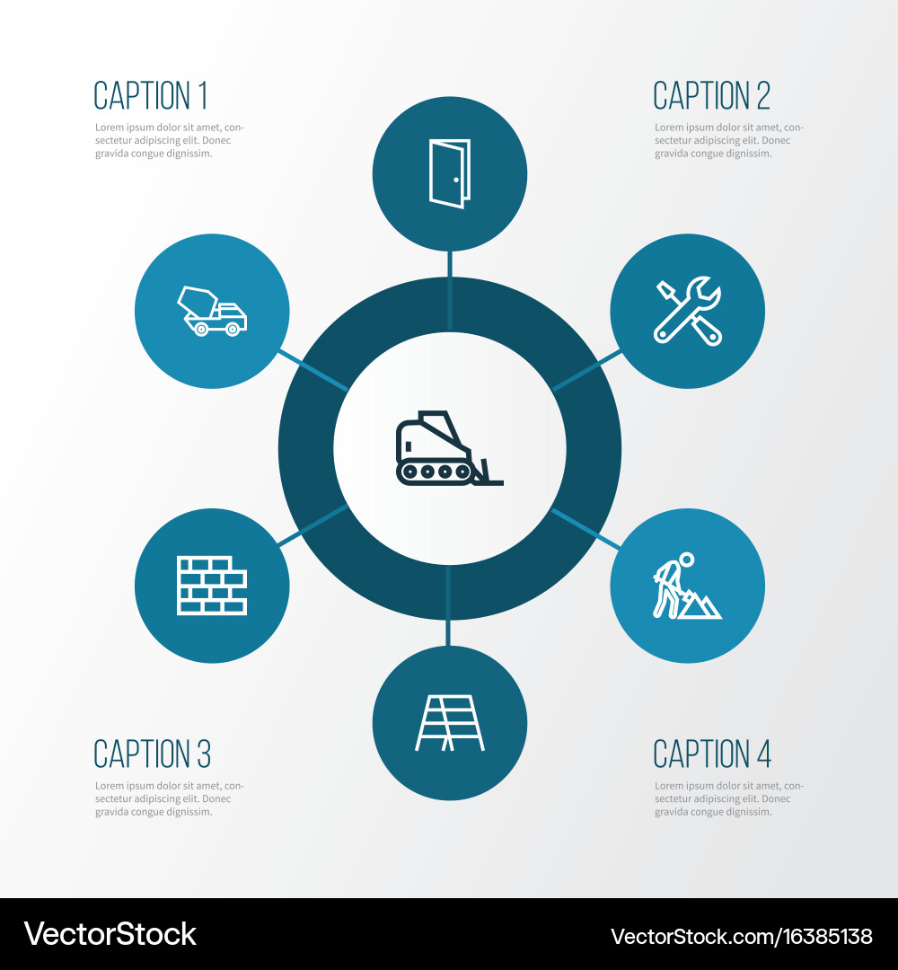 Industry outline icons set collection Royalty Free Vector