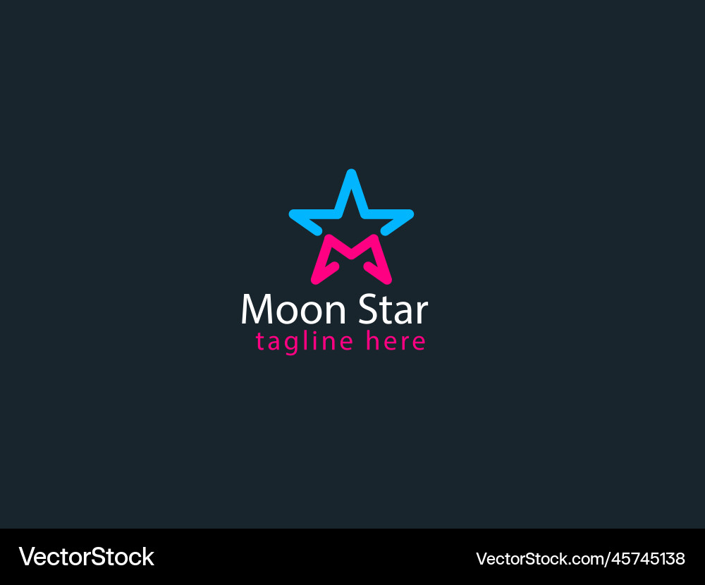 Moonstar logo design - company Royalty Free Vector Image
