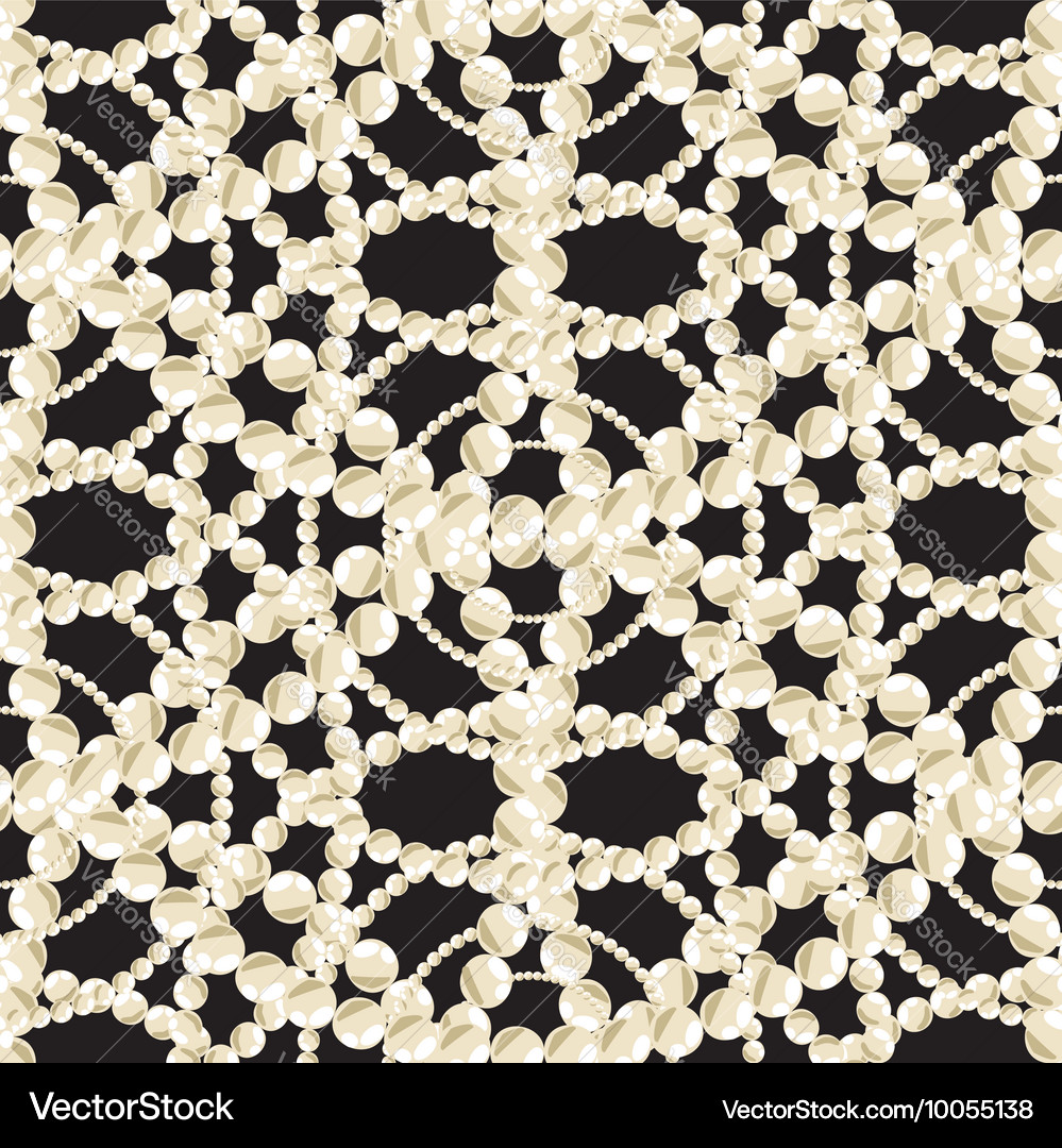 Nacreous pearl jewelry seamless pattern Royalty Free Vector