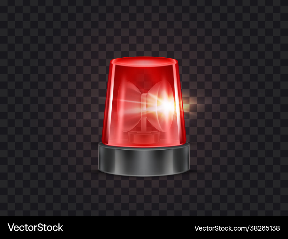 Red emergency flashing beacon with siren Vector Image