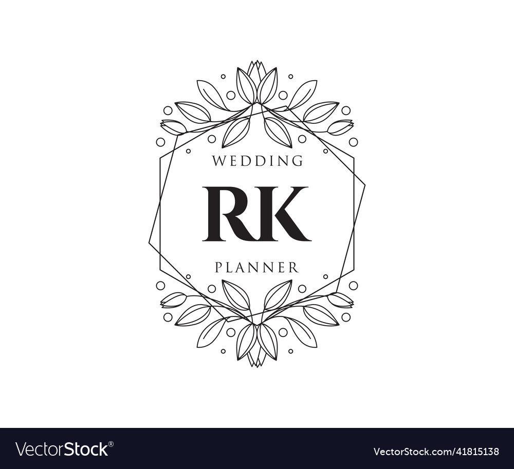 Rk initials letter wedding monogram logos Vector Image