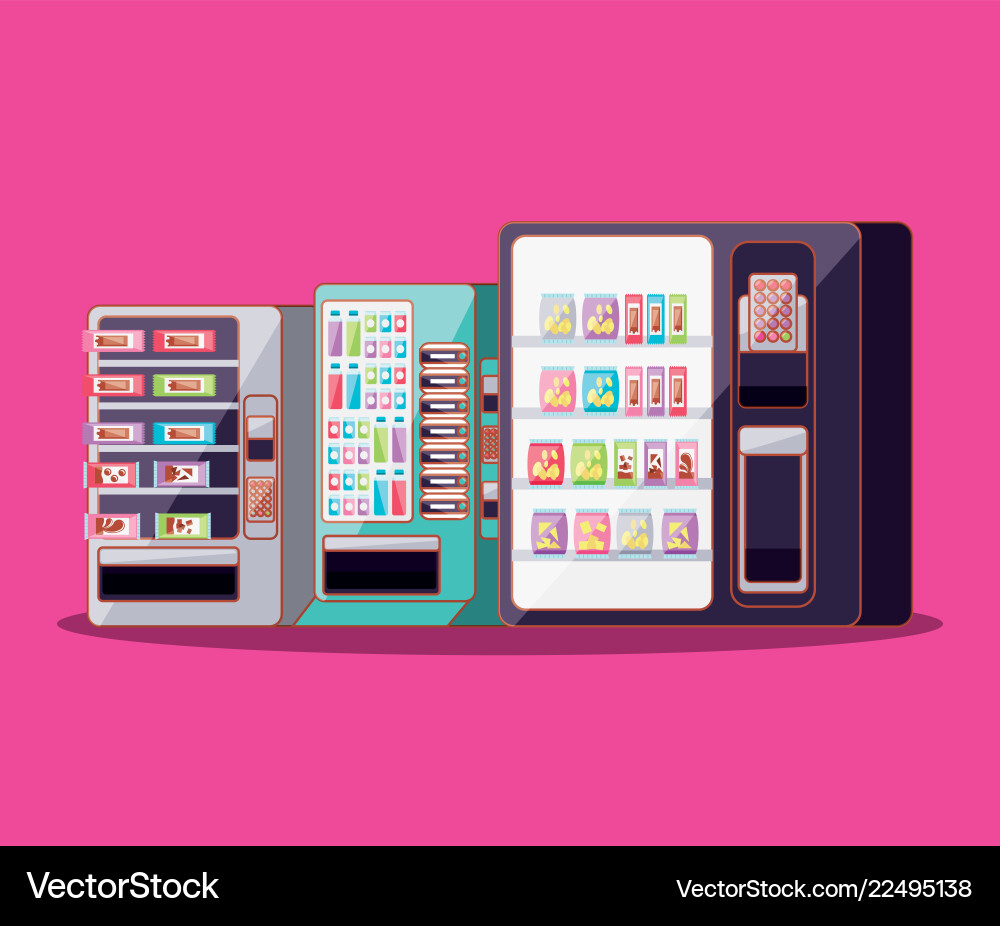 Set of dispenser machines electronics Royalty Free Vector