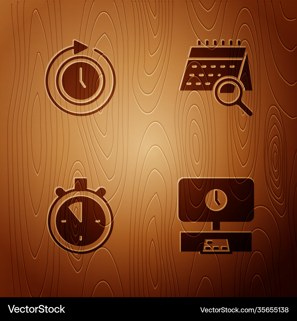 Set smart tv time clock with arrow stopwatch Vector Image