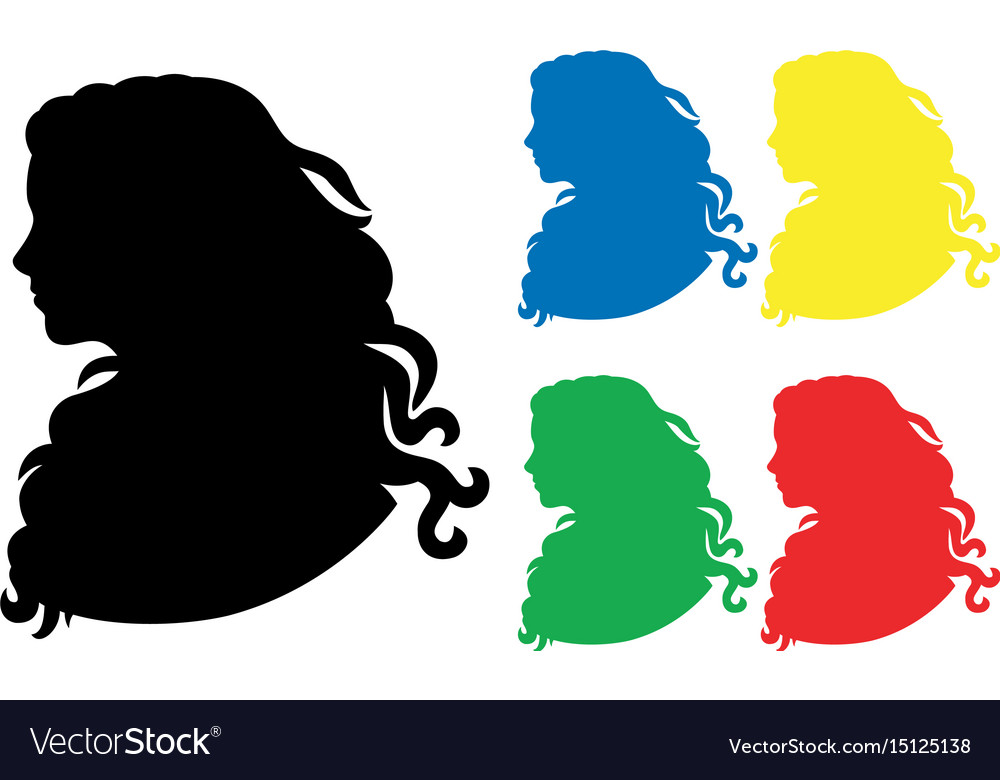 Shadow five profiles Royalty Free Vector Image
