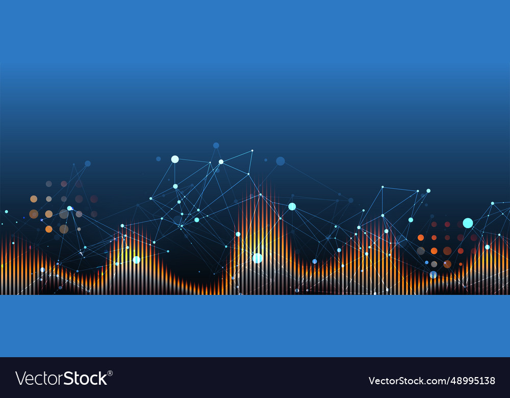 Sound wave with plexus effect dynamic vibration Vector Image