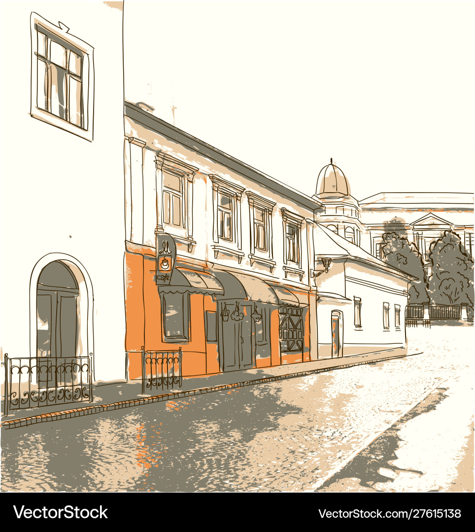 Street in old town Royalty Free Vector Image - VectorStock