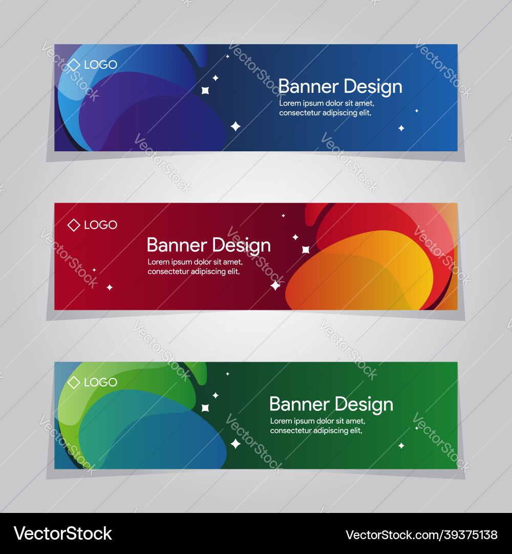 Template banner abstract colorful shape ad Vector Image