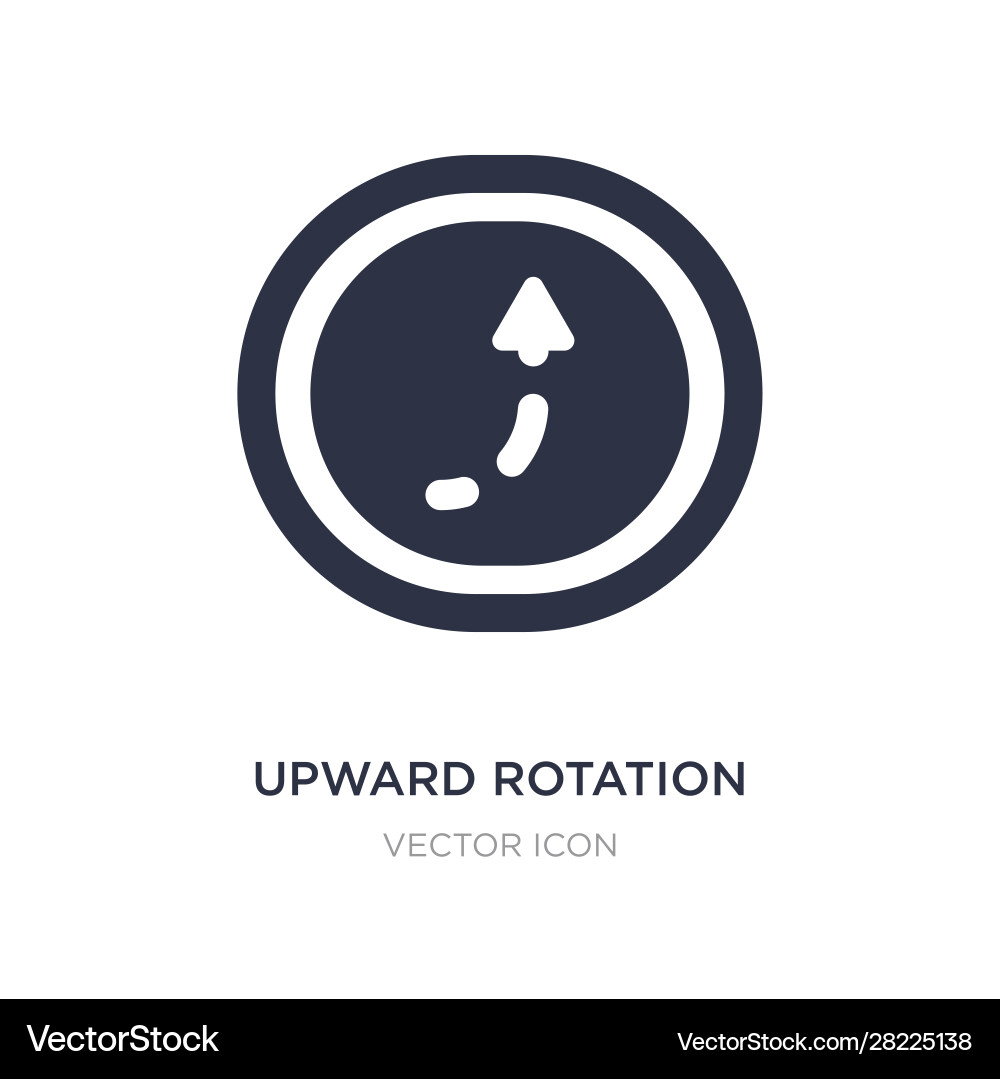 Upward rotation with broken line icon on white Vector Image