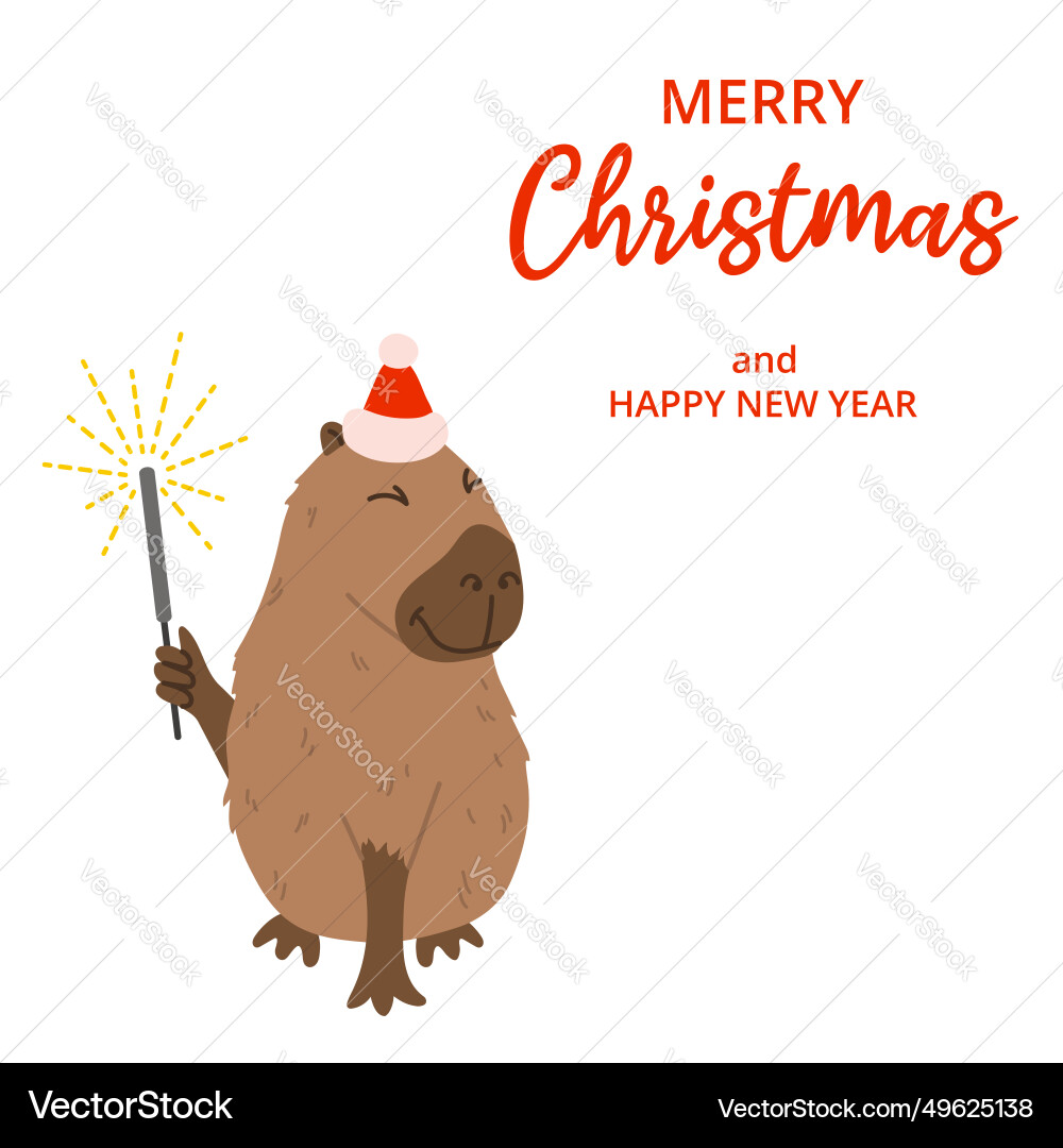 Winter square festive card on white background Vector Image