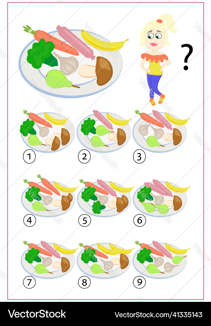 A children s riddle to find match Royalty Free Vector Image