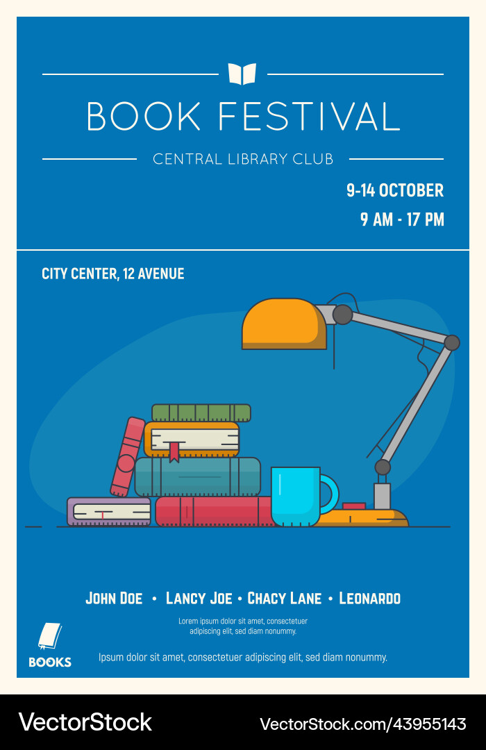 Book festival poster Royalty Free Vector Image