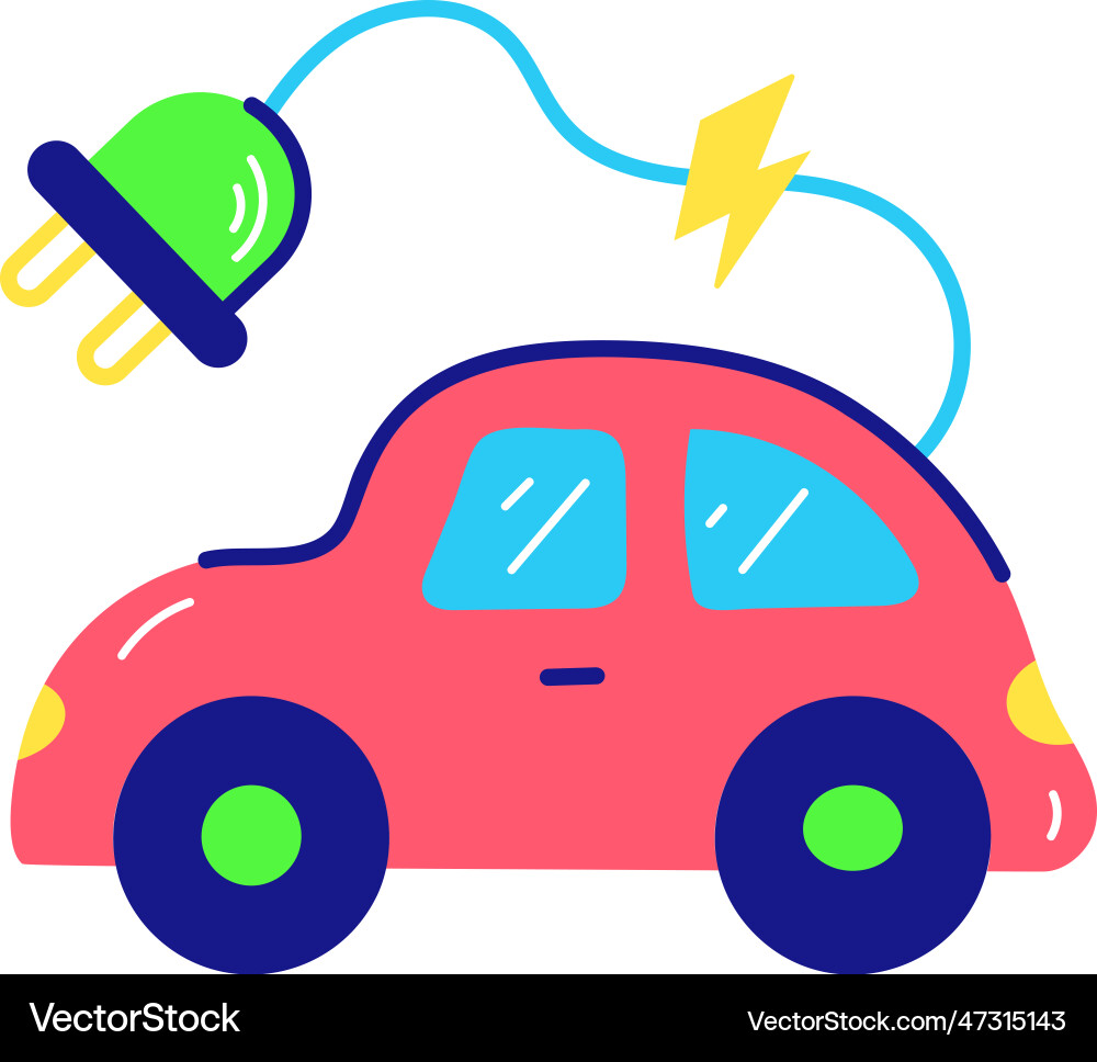 Electric car Royalty Free Vector Image - VectorStock