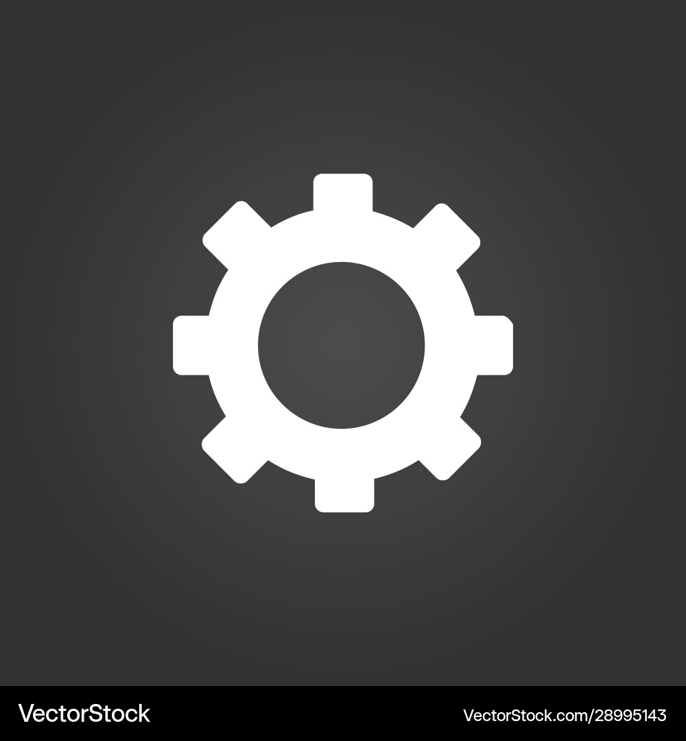 Gear icon simple flat symbol perfect white Vector Image