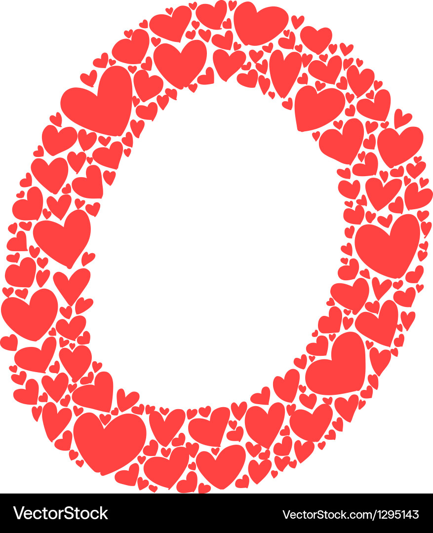 Hand-drawn heart-shaped colorful number Royalty Free Vector