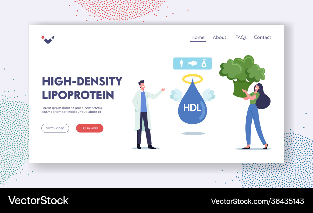 High density lipoprotein landing page template Vector Image