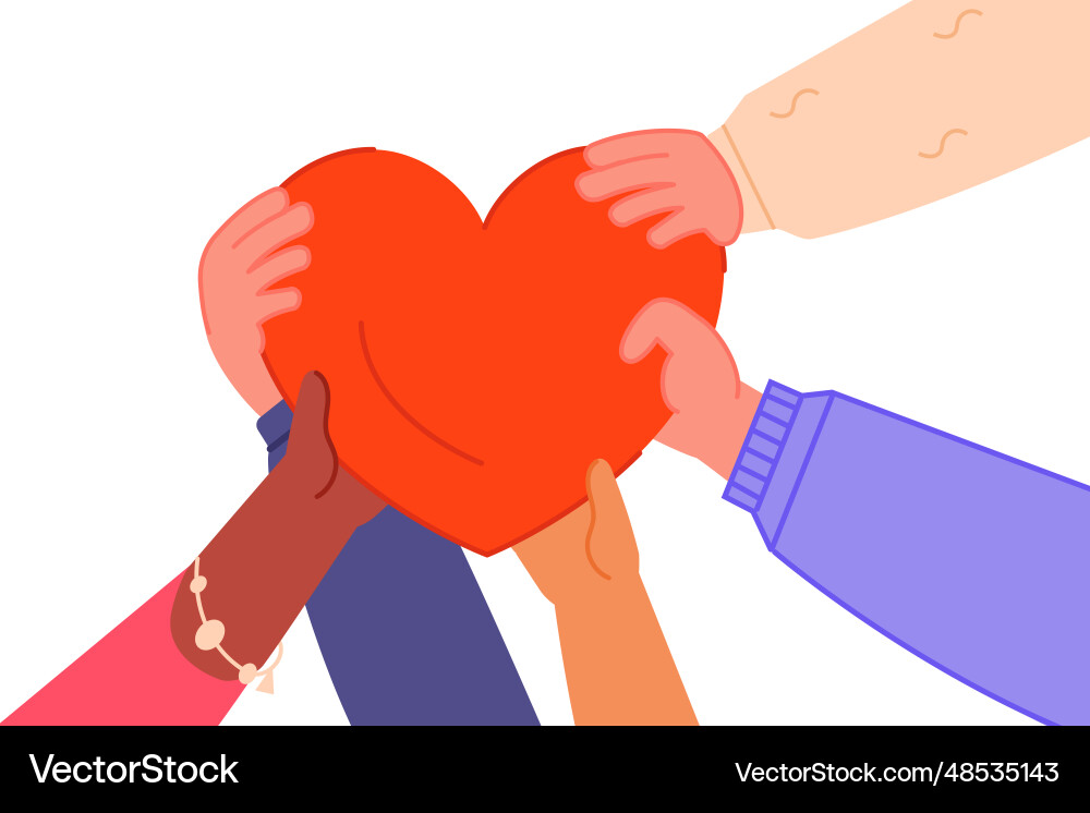 Human Hands Offering Heart - Compassion Symbol Vector Image