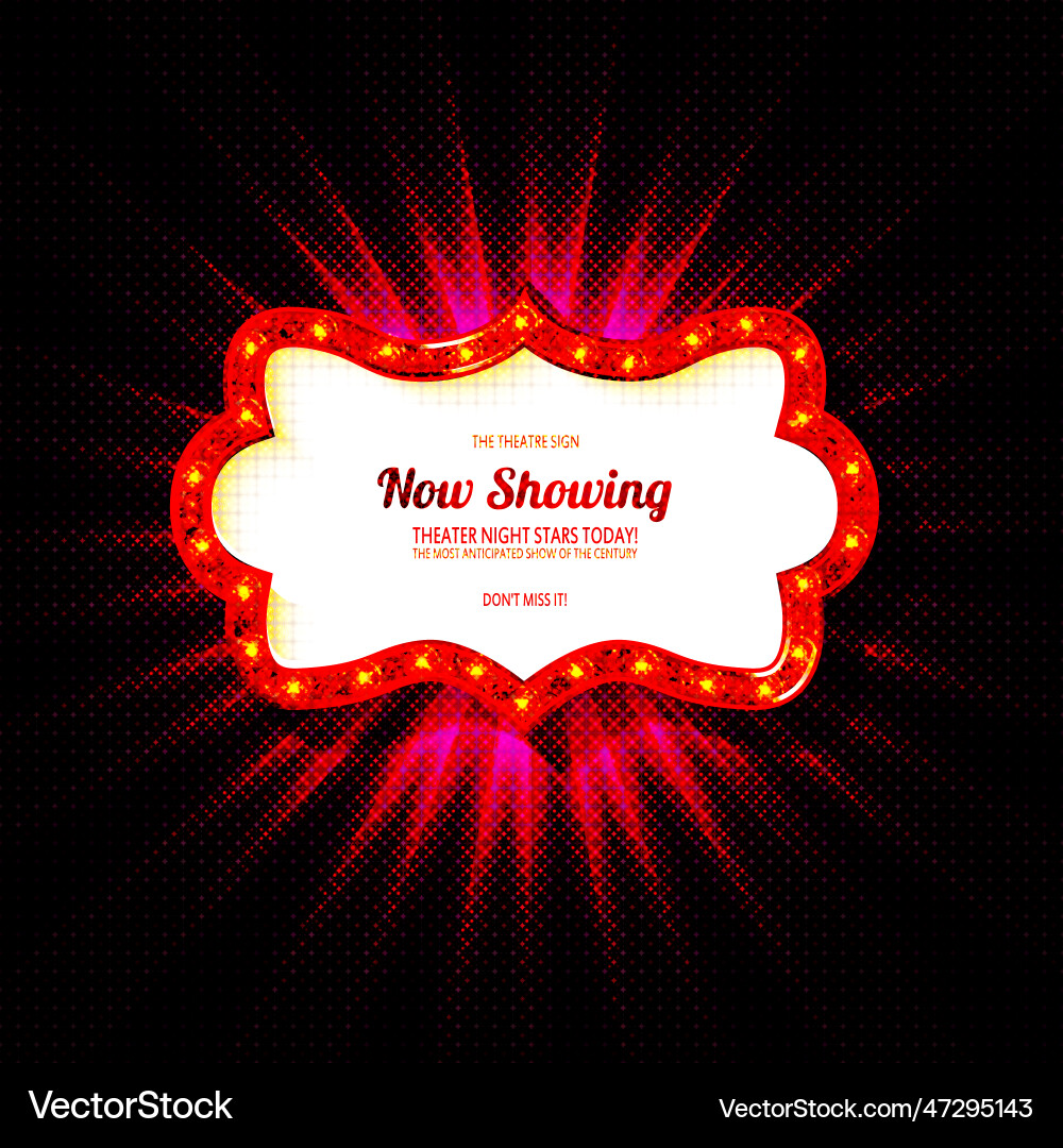 Retro light sign vintage style banner Royalty Free Vector