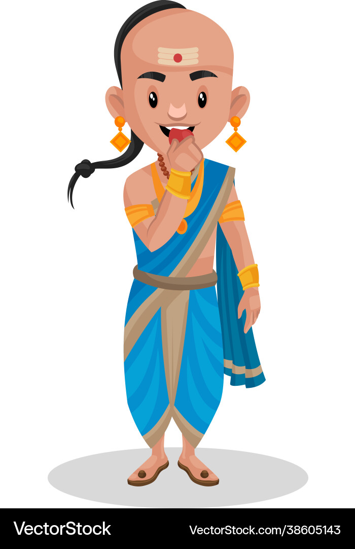 Tenali ramakrishna cartoon character Royalty Free Vector