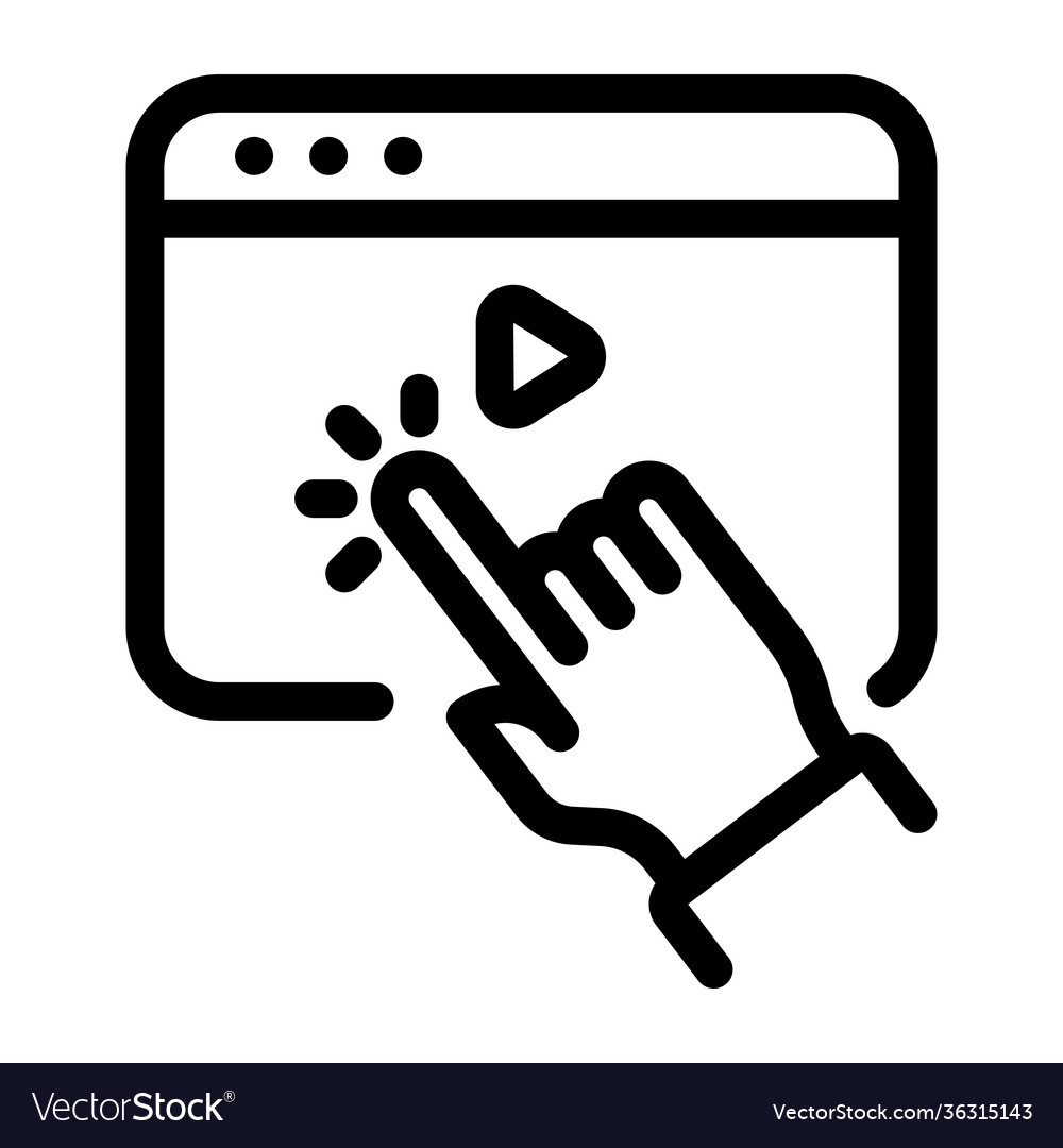 Video click Royalty Free Vector Image - VectorStock