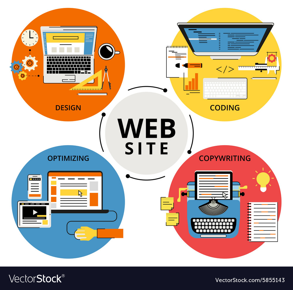 Website building Royalty Free Vector Image - VectorStock