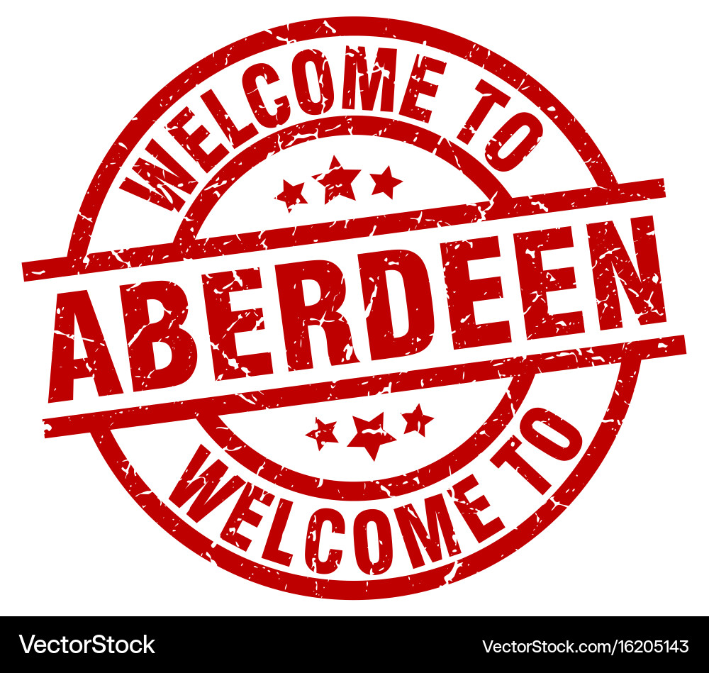 Welcome to aberdeen red stamp Royalty Free Vector Image