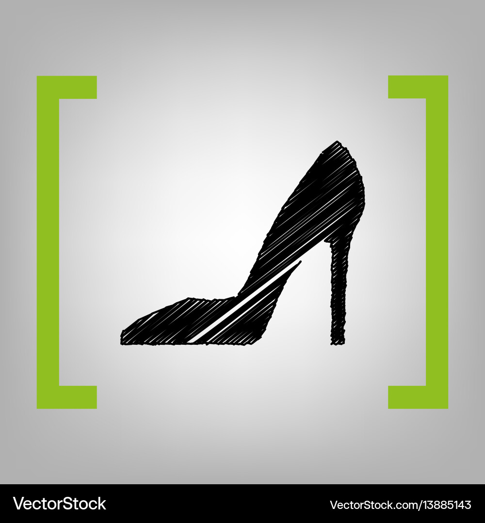 Woman shoe sign black scribble icon Royalty Free Vector