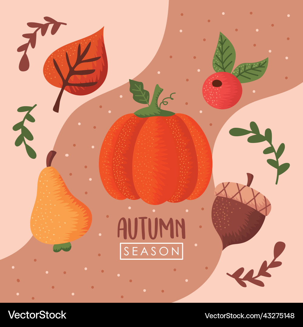 Autumn season lettering Royalty Free Vector Image
