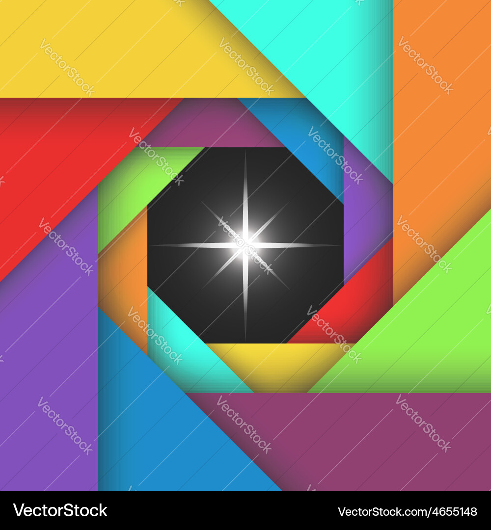 Colorful camera abstract aperture photo template Vector Image